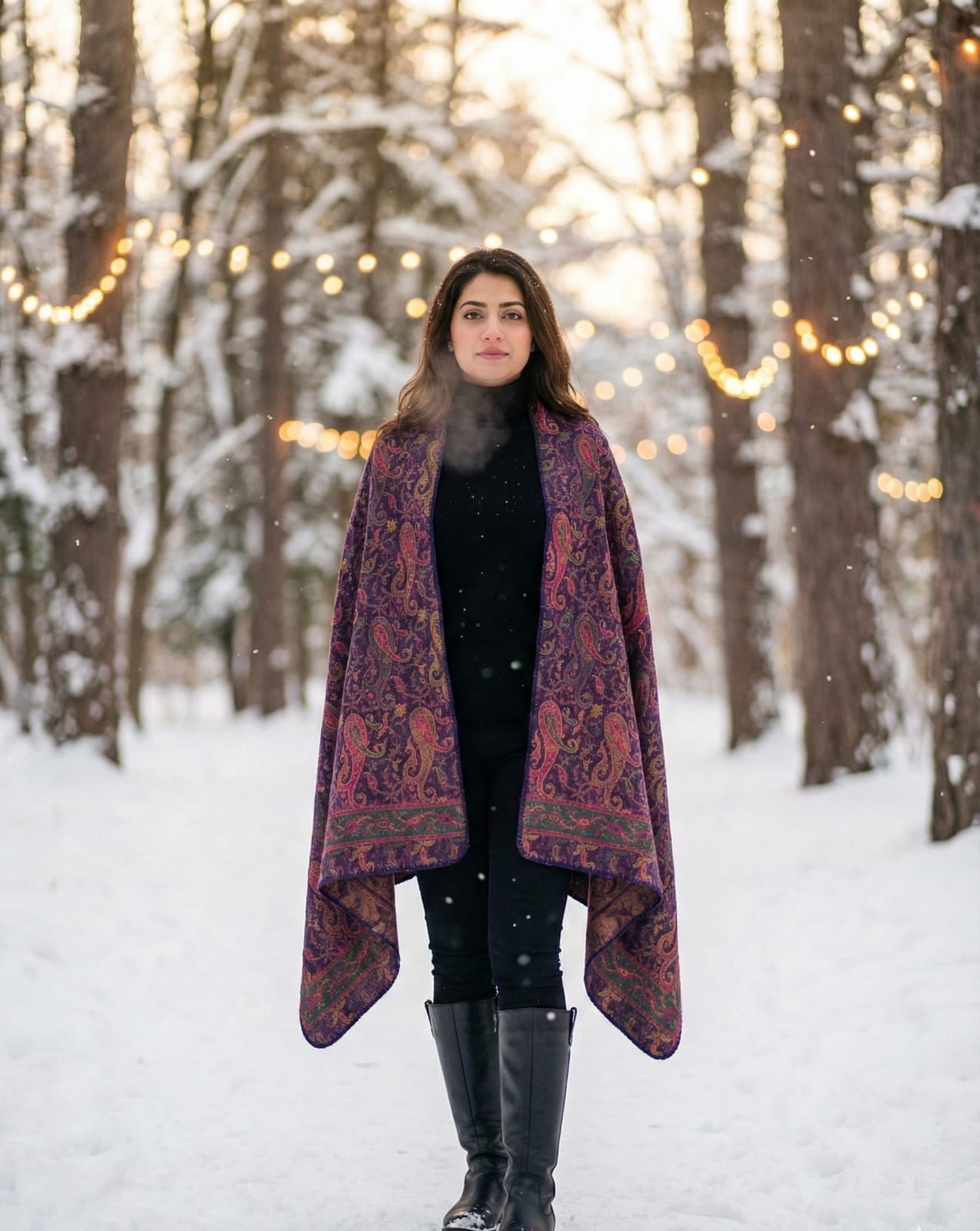 Nipali Cape Shawl – Sky Cashmere Pakistan