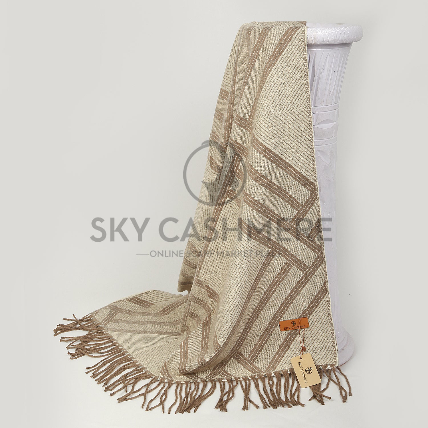 PRINTED WOOL STOLE – Sky Cashmere Pakistan